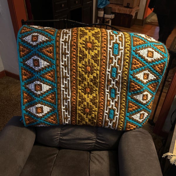 Badlands Blanket - Overlay Mosaic Crochet Pattern - Charts and Written ...