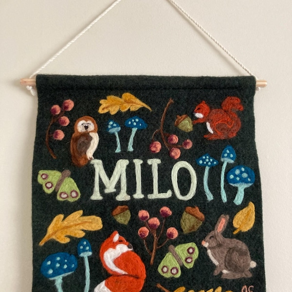 8x8 Inch Safari Theme Wall Hanging Felting Kit, Wool Felt Sign With ...