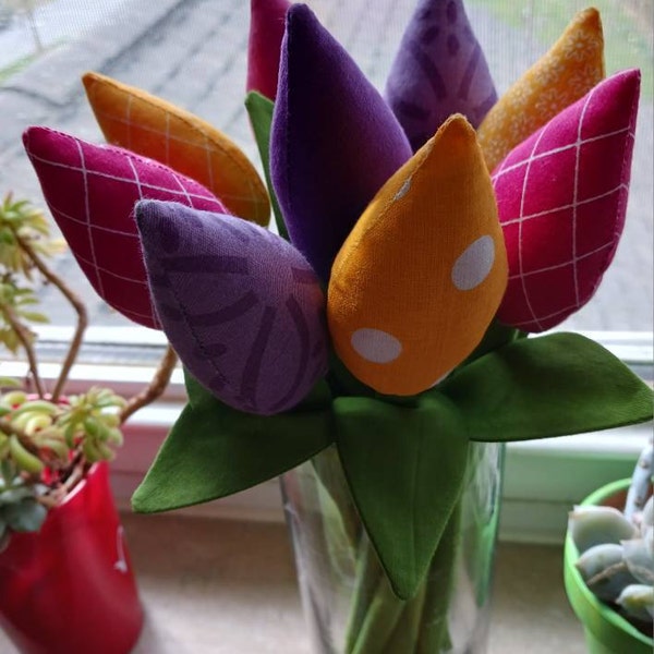 Tulips Fabric Flowers Fabric Tulips Spring Flowers Mother's Day ...