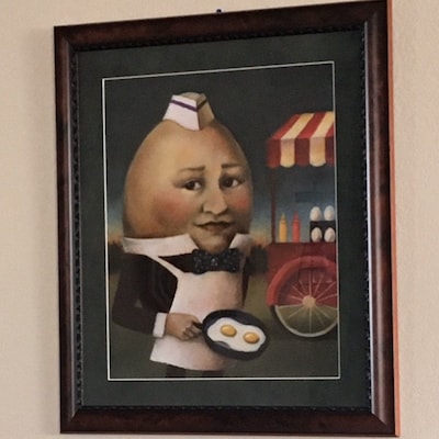 Egg Headed Man in Suit Food Portrait Print From Original Artwork Shown ...