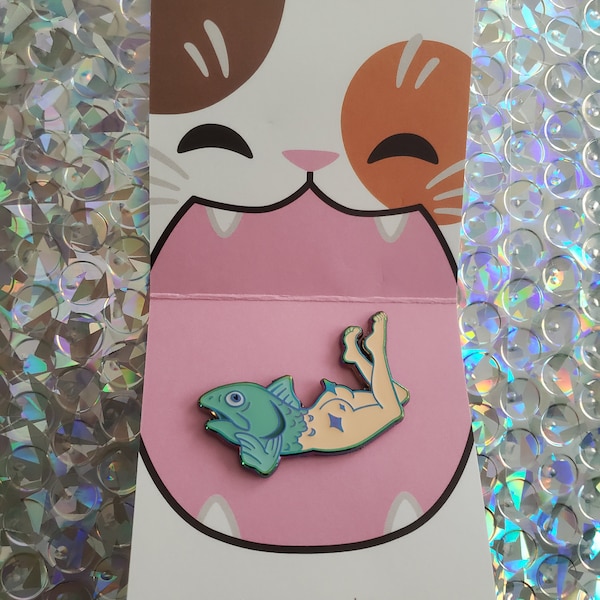 Merperson Reverse Mermaid Merman Mershark Mercrab Rainbow Enamel Pin - Etsy