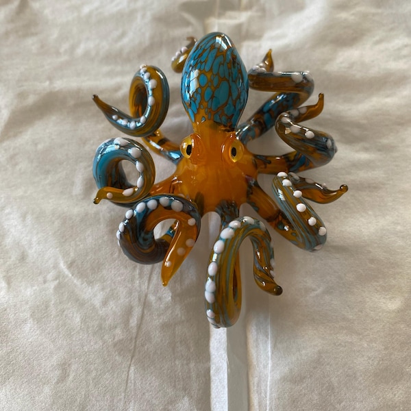 Art Glass Octopus, Glass Octopus, Octopus Art ,octopus Decor, Octopus ...