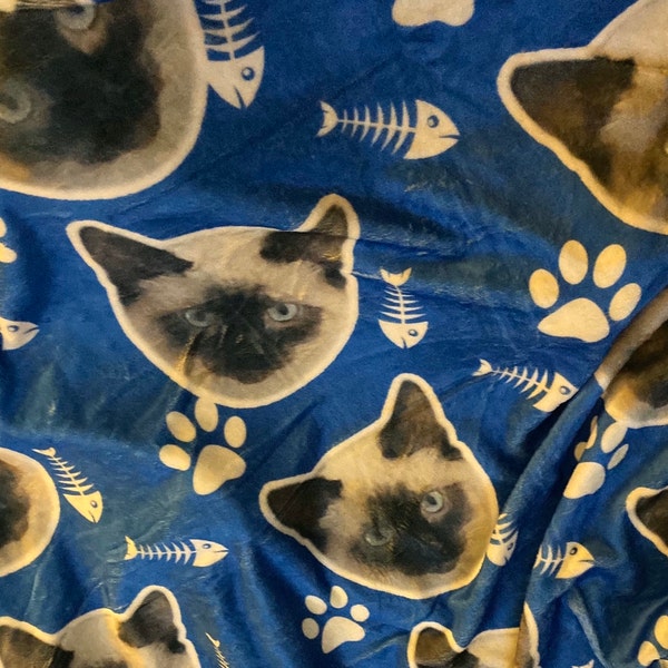 Your Cat on A Blanket,personalized Pet Photo Blanket,custom Cat Face ...