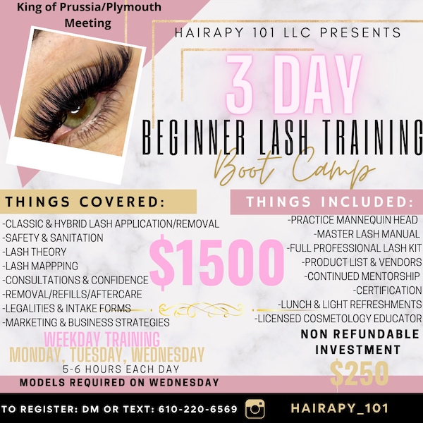 Eyelash Extension Training Course Flyer; DIY Canva Template; Lash ...