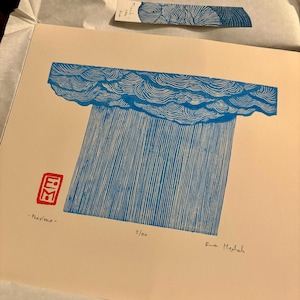 Linocut Ink Octopus Original Art Print, Limited Edition, Zoological ...