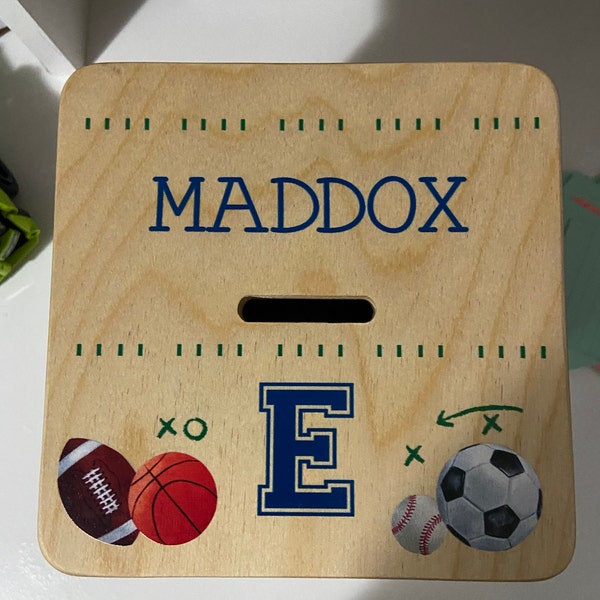 Sports Piggy Bank for Boys, Personalized Gift, Baseball, Soccer ...