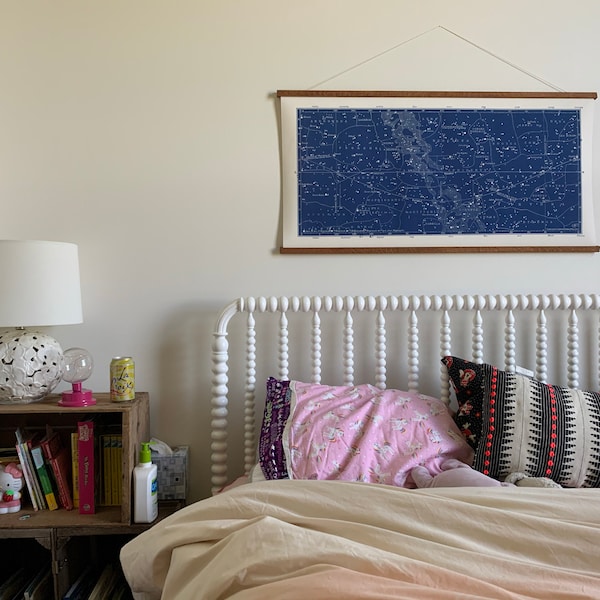 Star Map Print, Blue Star Map, Southern Constellations Chart Print ...