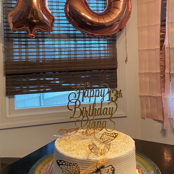 ANY Name ANY Age, 14th Birthday Cake Topper, Custom Name Cake Topper ...