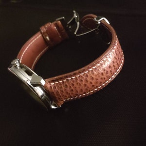 Handmade Vegetable Tanned Leather Watch Band / Strap, 16mm 17mm 18mm ...