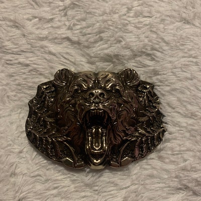 Grizzly Bear Belt Buckle, Wild North American Brown Bear Solid Brass or ...