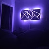 LED Metal Wall Sculpture: Geometric Abstract Art, Color Changing Light ...