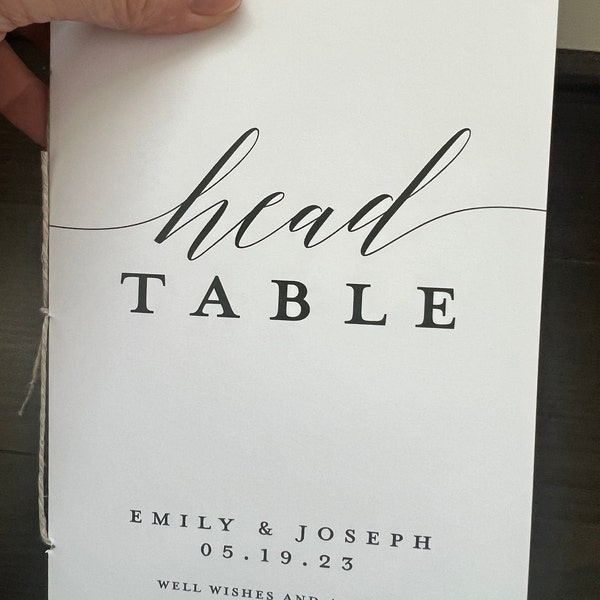 5X7 Elegant Personalized Table Card Message Booklets - Advice & Wishes ...