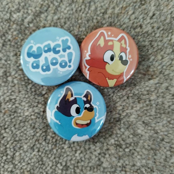 Bluey Inspired Button Badges | Ionzy's Studio - Etsy