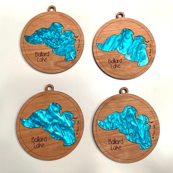 Lake Superior Map, Laser Engraved, Walnut & Blue Pearl Acrylic, Lake ...