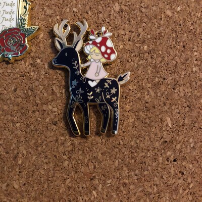 Forest Rabbit Hard Enamel Pin, Kawaii Rabbit Enamel Pin, Cute Rabbit ...