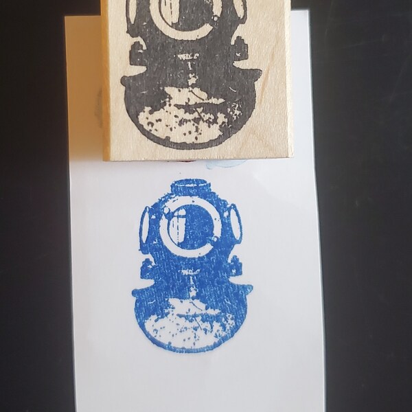 Scuba Dive Mask Rubber Stamp~vintage Scuba Diving Equipement~ocean and ...