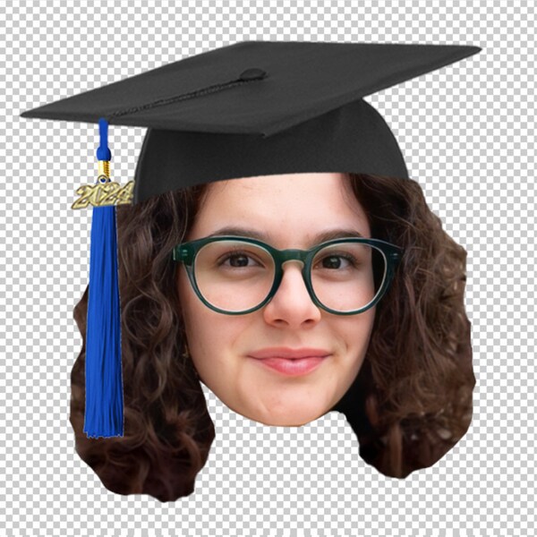 24 Custom Face Graduation Hat Cupcake Toppers - Etsy