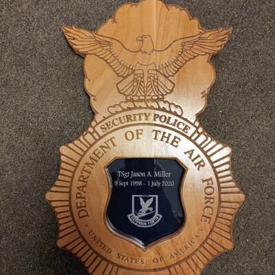 Security Forces Personalized Wood Badge, Air Force Police Plaque ...