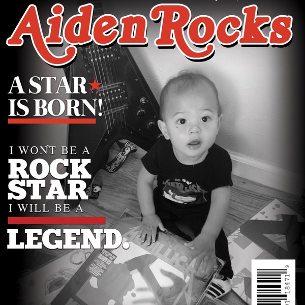 Rock Star Magazine Theme Birthday Poster, Boy Birthday, Rockstar, Baby ...