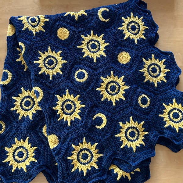 TANGLED Sun Crochet Square Pattern / PDF Written Pattern / English - Etsy