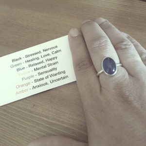 Mood Ring, Silver Mood Ring, Handmade Sterling Silver Smooth Bezel Med ...