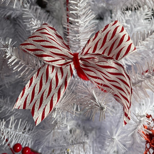 Christmas Tree Bows Mixed Red and White Decorative Bows/set 10 Bows ...