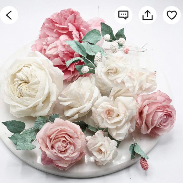 CAKE TOPPER, ROSE Wafer Paper , Edible Flowers, Wedding Cake Decor ...