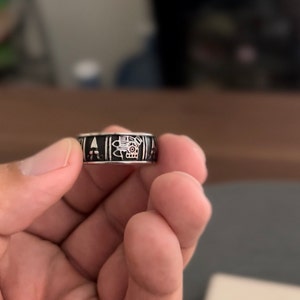 Engraved Tungsten Ring Native American Ring Southwestern | Etsy