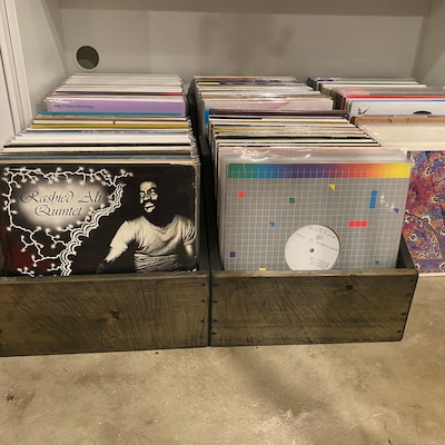 Rustic Record Storage Cabinet Multiple Bay Vinyl Record Stand Album ...