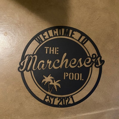Personalized Family Pool Sign, Swimming Pool Metal Sign, Tiki Bar, Pool ...
