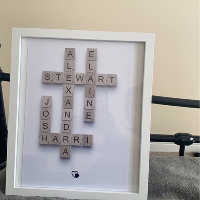 Personalised Scrabble Print, Custom Letter Tile Prints, Family Name Art ...