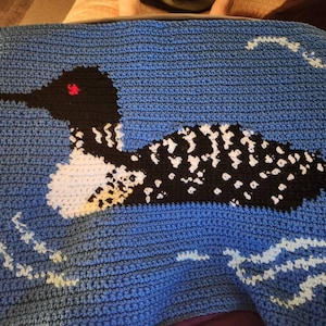 Crochet Color Work Tapestry Loon Pattern - Etsy