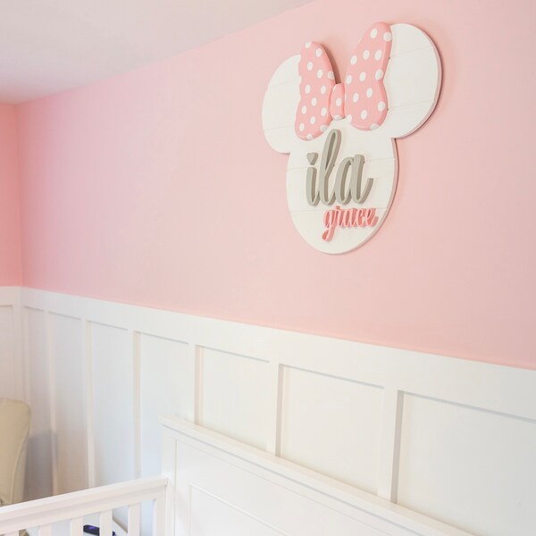 Minnie Name Sign | Disney Nursery Sign| - Etsy