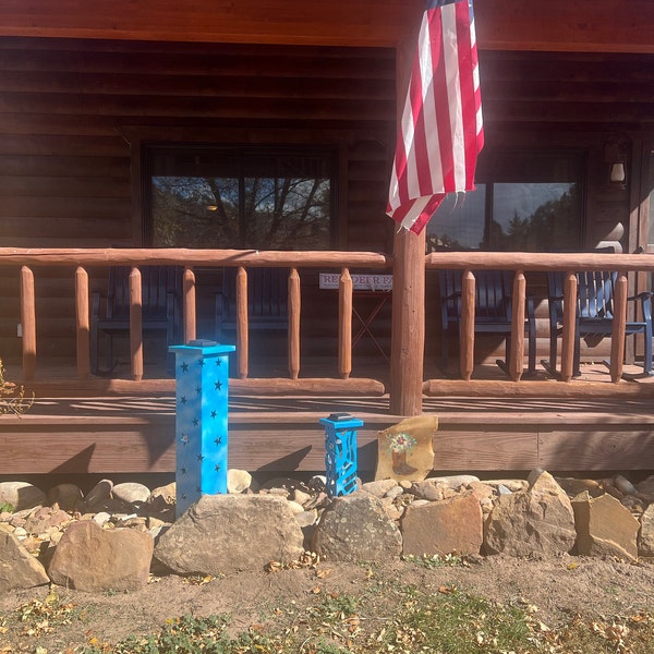 Garden Column - Garden Pillar - Wave Ripple Pattern / Steel Metal Art ...