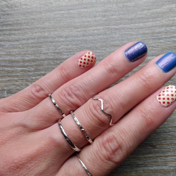 Carved Square Moden Design Thumb Ring, Sterling Line Thumb Ring ...