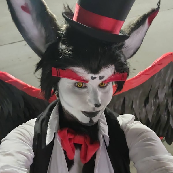 Husk Wings, Black, Red Angel Wings Costume, Hazbin Hotel, Cosplay - Etsy