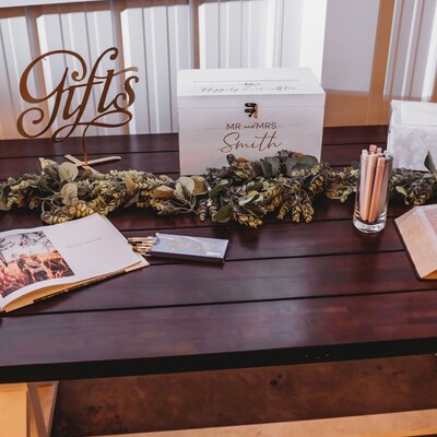 Natural Love Engraved Wooden Wedding Keepsake Card Box, Wedding Advice ...