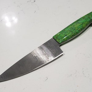 Handmade Damascus Kabar Bowie Knife With Leather Sheath - Etsy