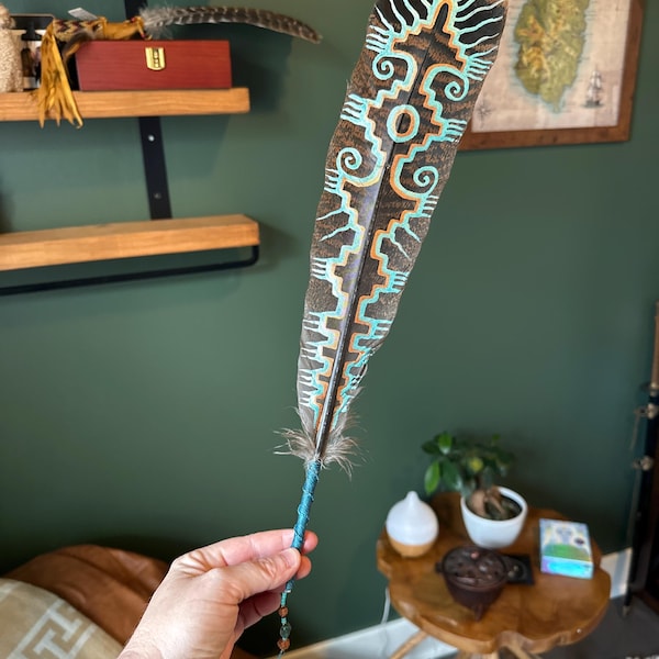 Yogi Feather .:. Painted Feather//turkey Feather//for Smudging//prayer ...