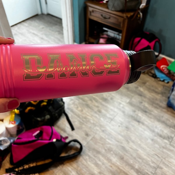 Engraved Water Bottle, Personalized Dance Etched Water Bottle With ...