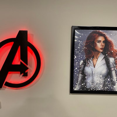 Illuminated Avengers Wooden LED Sign, Wall Sign, Avengers Wall Art ...