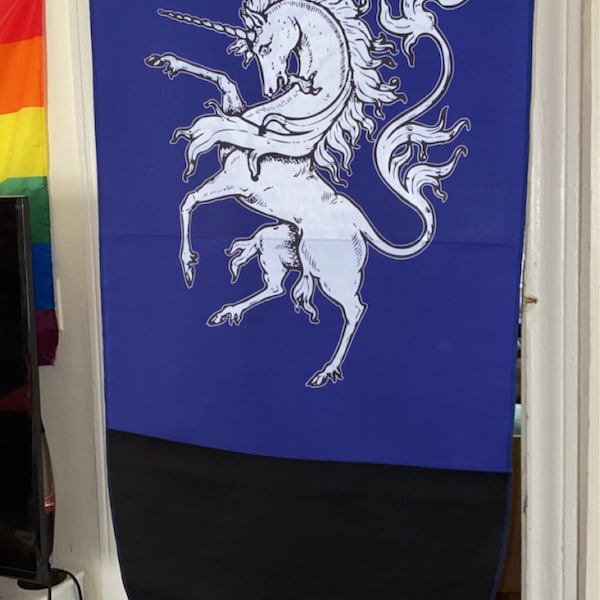 Heraldic Unicorn Medieval Banner, Medieval Flag Banner, Wall Hanging ...