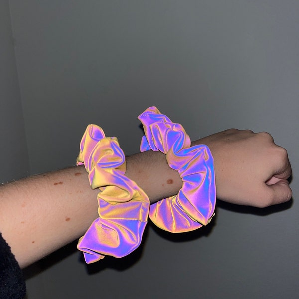 Reflective Scrunchy With Hidden Pocket Zipper Stashie Stash Scrunchie ...