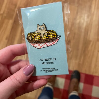 Butter Cat Soft Enamel Pin Corn Variant - Etsy