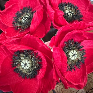 Red Paper Poppy Red Artifical Wedding Flower Unique Flower - Etsy