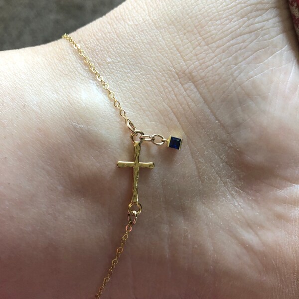 Something Blue Anklet - Bridal Ankle Bracelet - Gold-filled Anklet - Gold Satellite Anklet ...