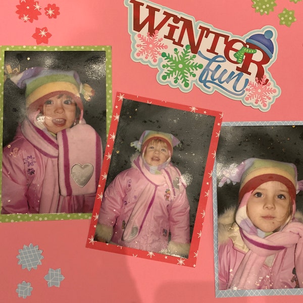ER VISIT Title Girl Boy Paper Piecing 3D Die Cut for Premade Scrapbook ...