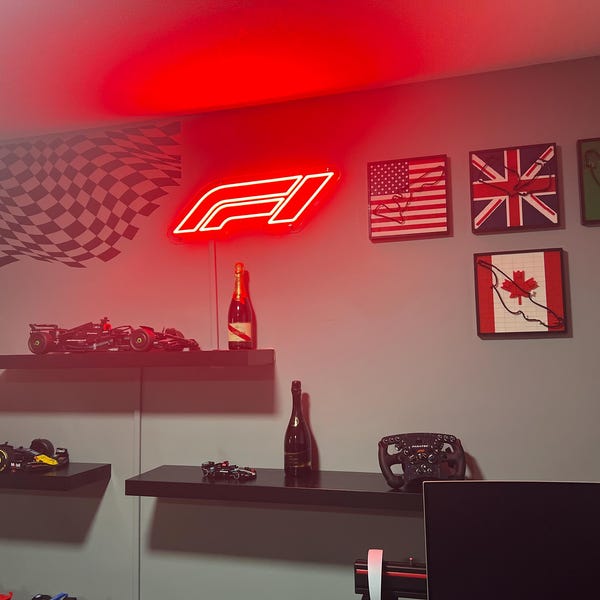 F1 Racing Motorsport Neon Led Sign - Formula 1 Car Wallart Led Light ...