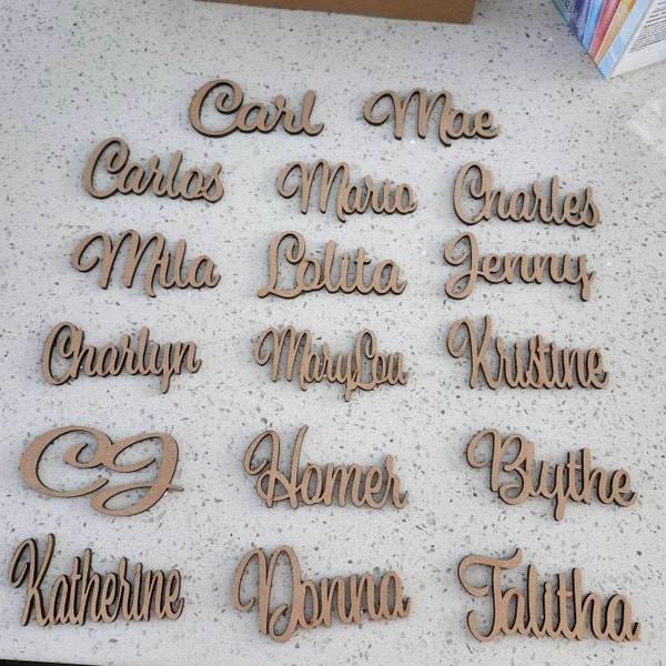 MDF Laser Cut Names | Wedding Place Names | Table Decoration - Etsy ...
