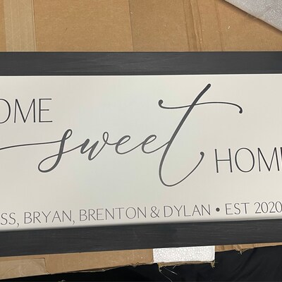 Home Sweet Home Sign Personalized Home Sign-for Above Couch-living Room ...